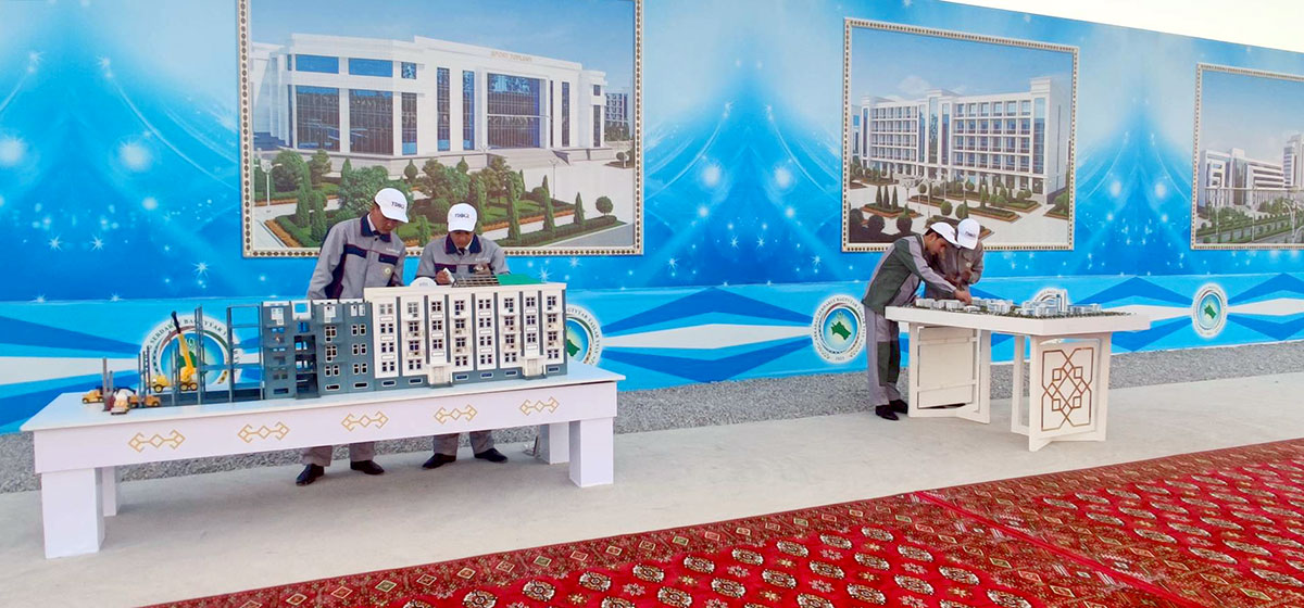The President of Turkmenistan took part in the laying of a new building ...